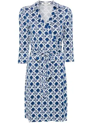 Diane Von Furstenberg Jenna Silk Wrap Dress - Blue
