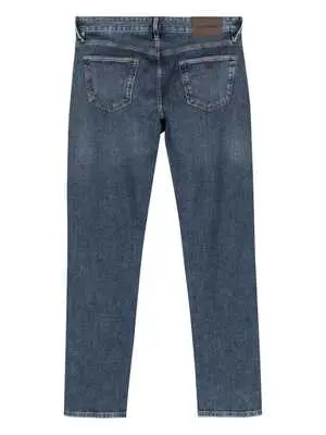 Emporio Armani Logo-plaque Slim-cut Jeans - Blue