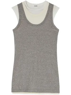 JIL SANDER Layered Tank Top - Grey