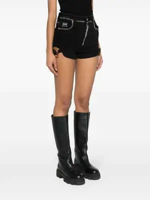 Versace Logo Denim Shorts