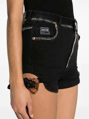 Versace Logo Denim Shorts