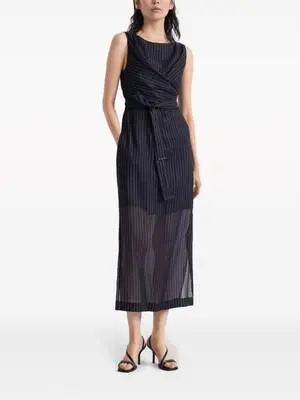 Brunello Cucinelli Pinstriped Midi Dress
