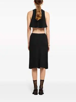 AMI Paris Flared Cropped Blouse - Black