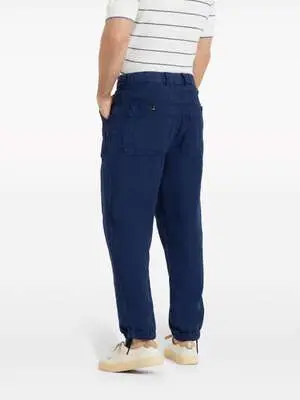 Brunello Cucinelli Dyed Linen Straight-leg Trousers - Blue