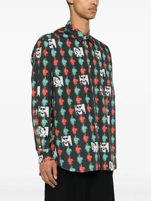 Comme Des Garçons Andy Warhol-print Cotton Shirt - Black