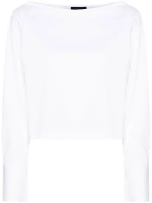 Theory Boat-neck Poplin Blouse - White