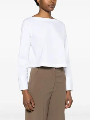 Theory Boat-neck Poplin Blouse