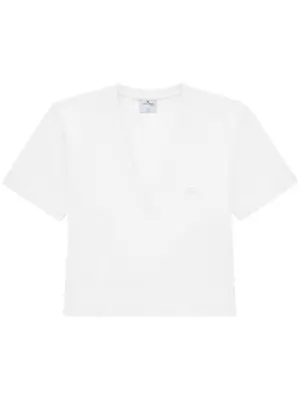 COURREGES Courrèges Logo-Appliqué T-Shirt White