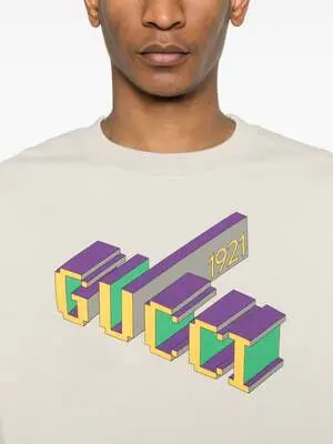 Gucci Logo-print Cotton Sweatshirt - Neutrals