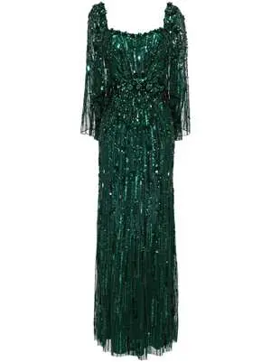 Jenny Packham Brightstar Sequin-embellished Gown - Green