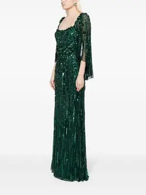 Jenny Packham Brightstar Sequin-embellished Gown - Green