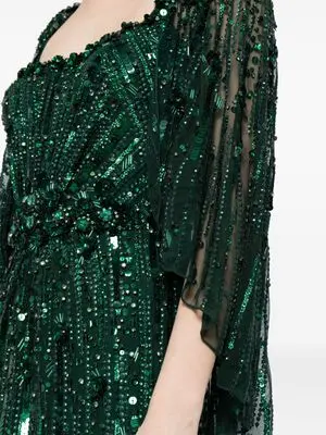 Jenny Packham Brightstar Sequin-embellished Gown - Green