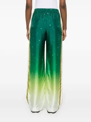 Casablanca Joyaux D'afrique Silk Trousers - Green
