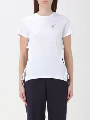 Liviana Conti Cotton T-shirt With Drawstring Detail - White