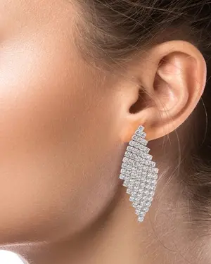 KENNETH JAY LANE Cz Mesh Statement Earrings