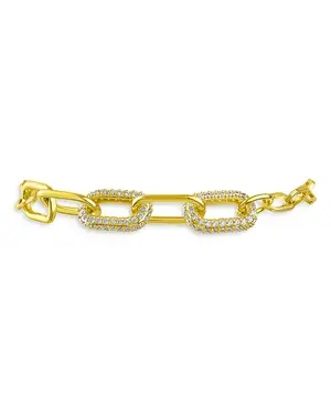 KENNETH JAY LANE Cz Pave Chain Link Bracelet - Gold
