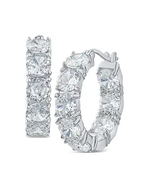 KENNETH JAY LANE Cz Round Hoop Earrings - Silver