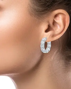 KENNETH JAY LANE Cz Round Hoop Earrings