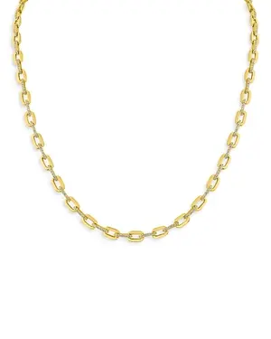 KENNETH JAY LANE Cz Pave Link Necklace - Gold