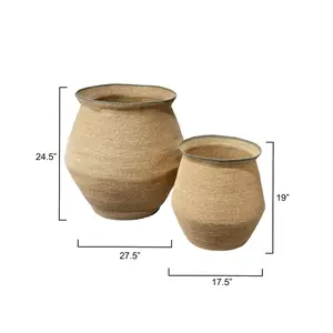 JAMIE YOUNG CO. Cobra Seagrass Basket, Set Of 2