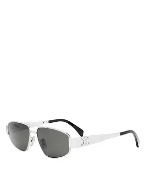 Celine Metal Triomphe Pilot Sunglasses, 57mm Silver/gray Solid