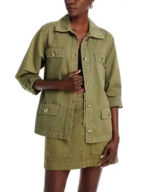 ANINE BING Corey Cotton Flap Pocket Jacket - Army Green
