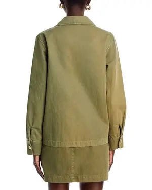 ANINE BING Corey Cotton Flap Pocket Jacket - Army Green