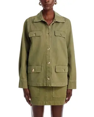 ANINE BING Corey Cotton Flap Pocket Jacket - Army Green