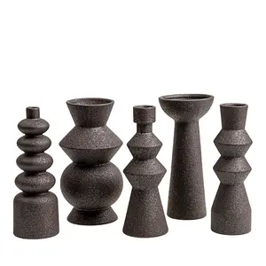 SURYA Konark Vase, Set Of 5 - Black
