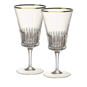 VILLEROY & BOCH Grand Royal Water Goblet, Set Of 2 - Clear/gold