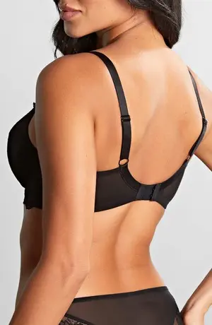 Panache Ana Underwire Stretch Lace Plunge Bra - Black