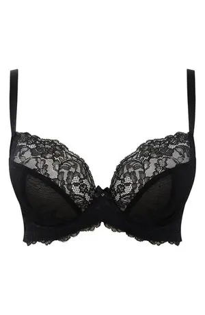 Panache Ana Underwire Stretch Lace Plunge Bra - Black