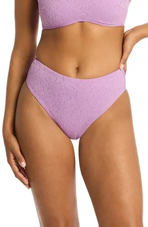 SEA LEVEL Interlace Retro High Waist Bikini Bottoms - Lavender