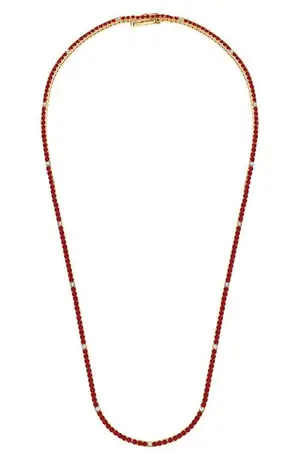 CRISLU Cubic Zirconia Tennis Necklace - Ruby