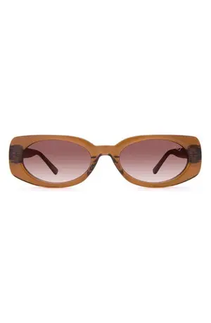 Dezi DEZI Booked Rectangular Sunglasses Amber/honey Faded