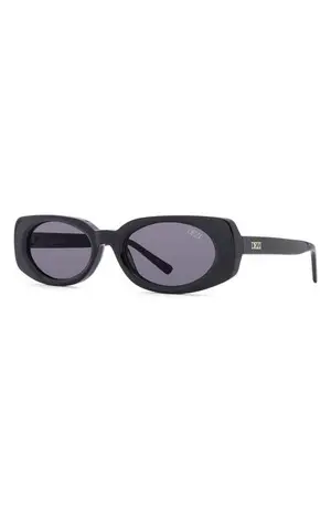 Dezi Booked Rectangular Sunglasses - Black/dark Smoke