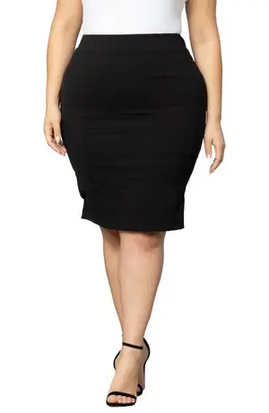 KIYONNA Pencil Skirt - Black Noir