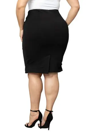 KIYONNA Pencil Skirt - Black Noir