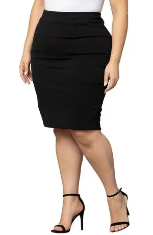 KIYONNA Pencil Skirt - Black Noir