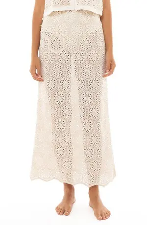 Agua Bendita Tove Seed Crochet Cover-up Maxi Skirt - Ivory