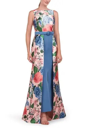 KAY UNGER Gail Floral Walk-through Gown