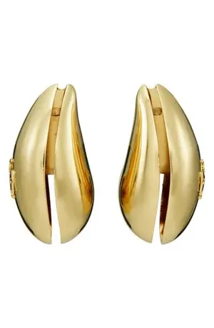 Tory Burch Wave Clip-on Earrings - Light Brass