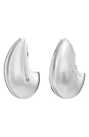 Tory Burch Wave Clip-On Earrings Light Silver