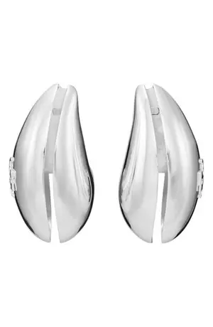 Tory Burch Wave Clip-on Earrings - Light Silver