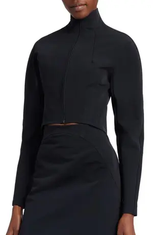 Alaïa Funnel Neck Cropped Jacket