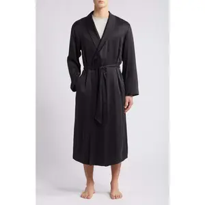 Lunya Washable Silk Robe - Immersed Black