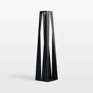 Crate & Barrel Teatree Gray Metal Led Solar Outdoor Lantern 50