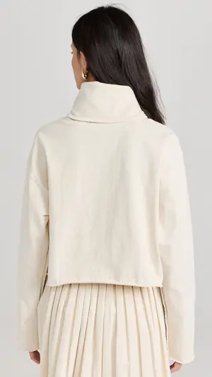 LES TIEN Coreena Cropped Cowl Neck Top