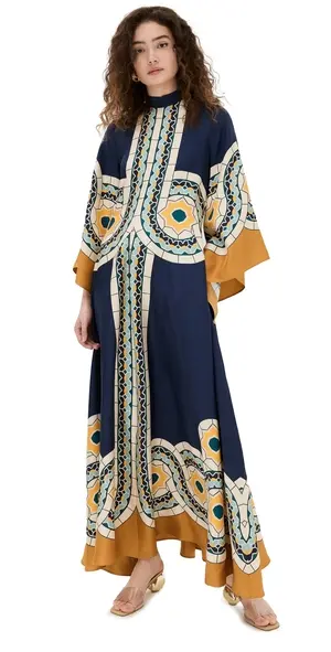 La DoubleJ Magnifico Silk Maxi Dress - Mudejar Placée