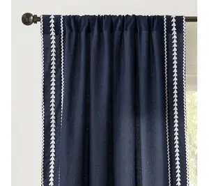 LUSH DECOR Olivia Ric Rac Embroidery Border Win Dow Panel